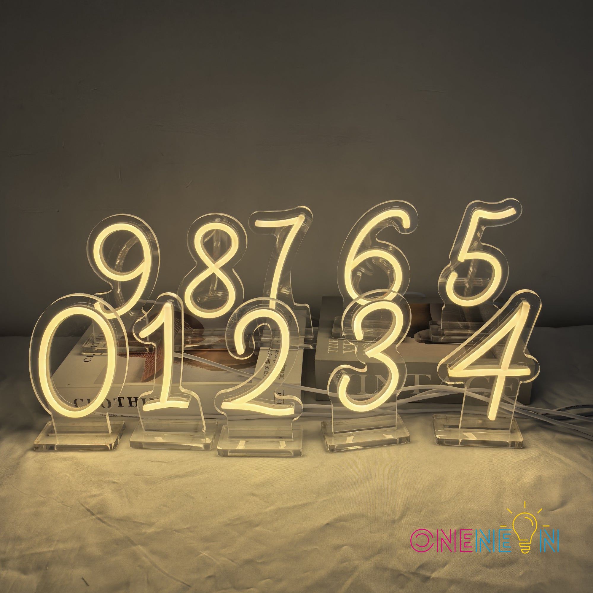 Free Standing Table Numbers Neon Sign – OneNeon