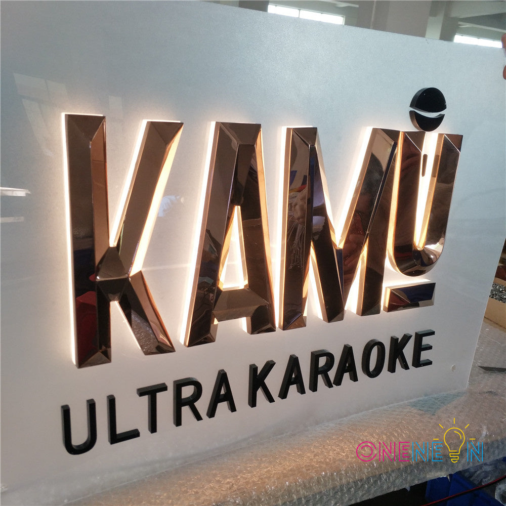 Custom Curve Shape Backlit Letter Sign – OneNeon